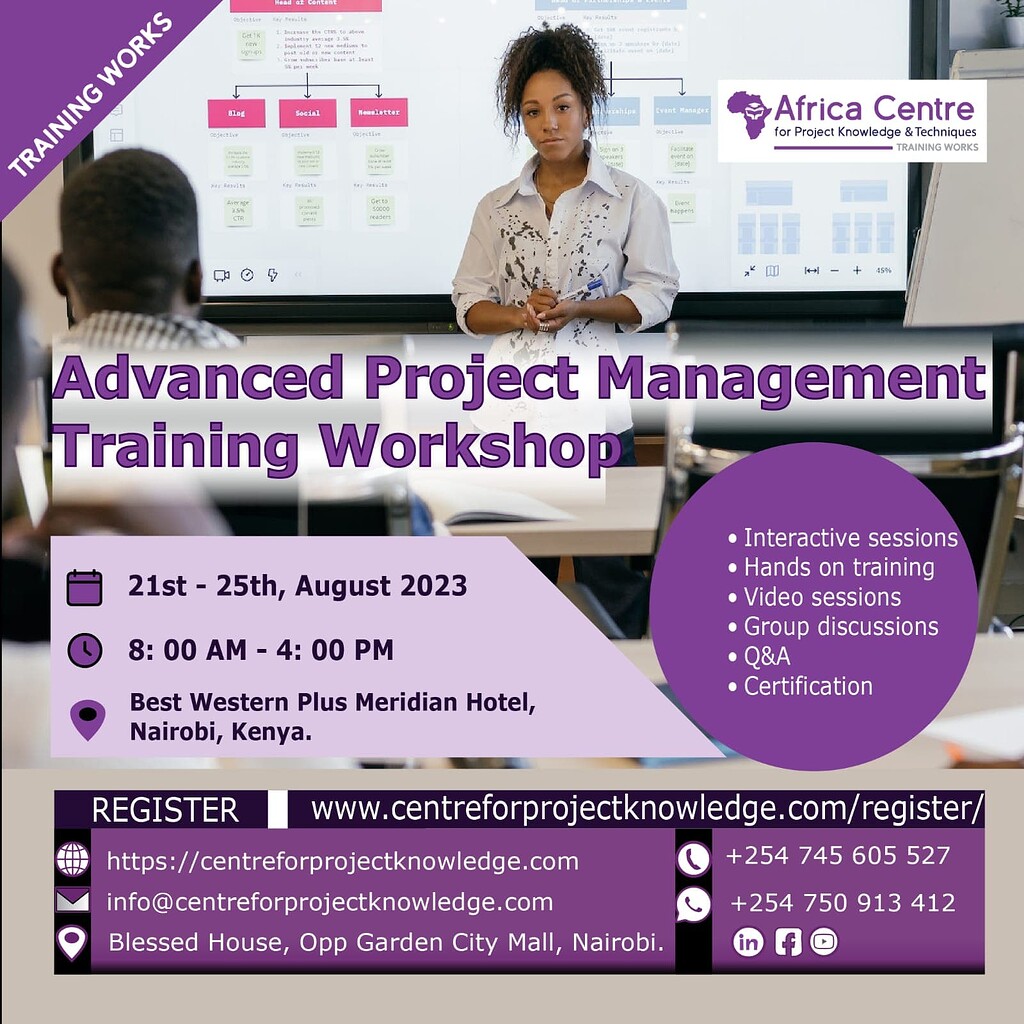 ADVANCED PROJECT MANAGEMENT TRAINING WORKSHOP - Courses and Trainings ...